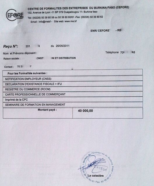 Business Procédures - Burkina Faso